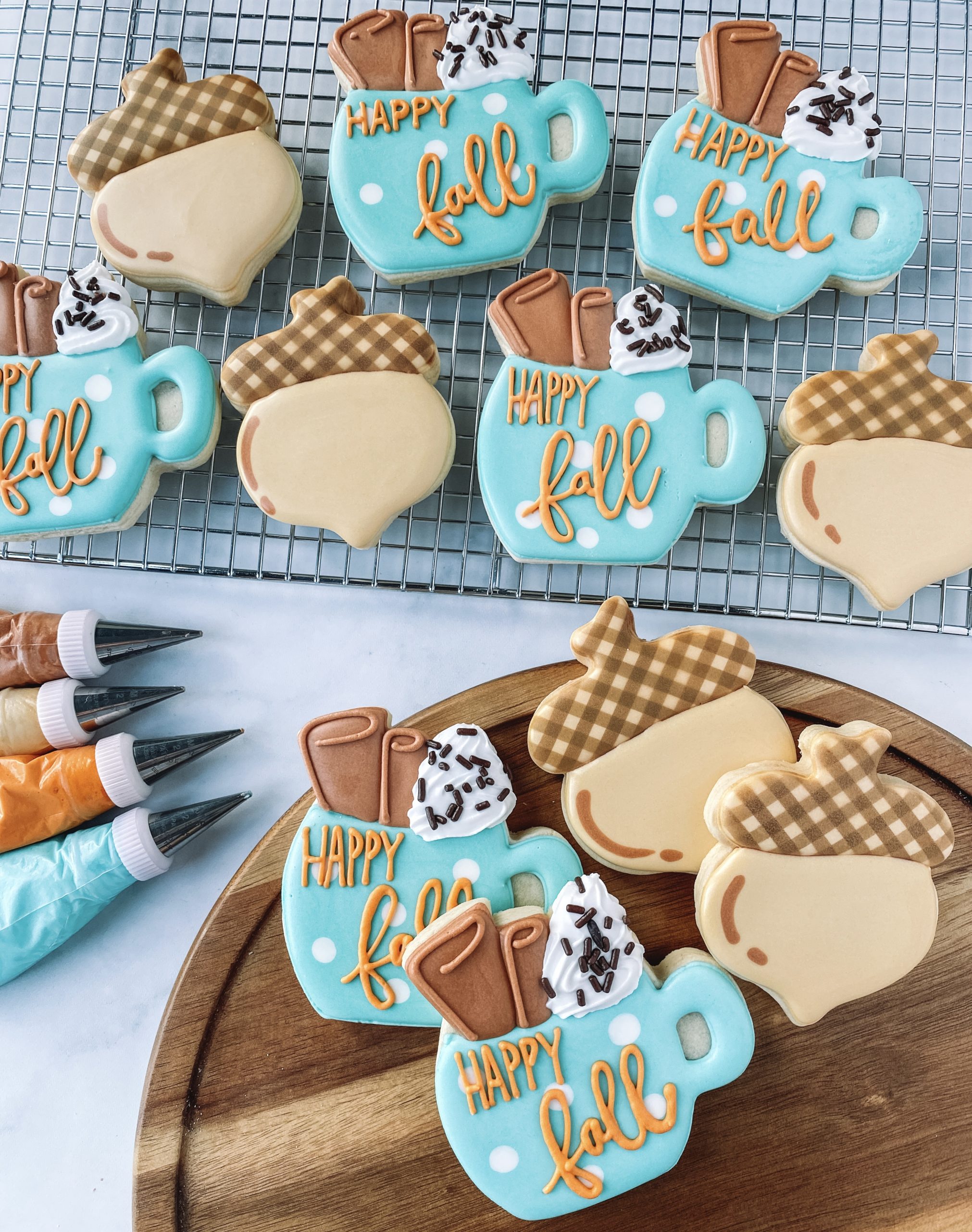 How To Make Fall Mug and Acorn Cookies - Summer's Sweet Shoppe