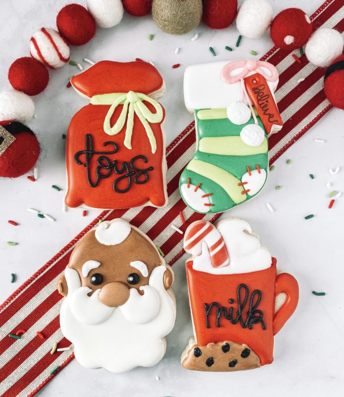 HOW TO DECORATE SANTA THEMED CHRISTMAS COOKIES - Summer's Sweet Shoppe