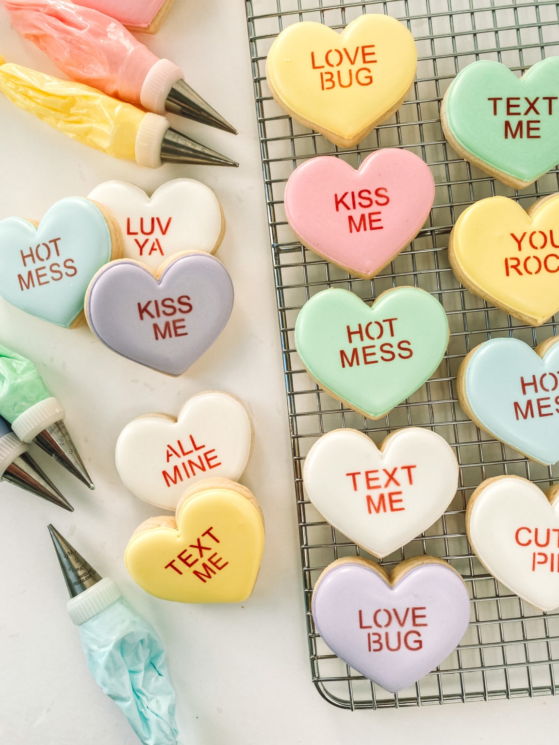 How To Make Valentine's Conversation Heart Cookies - Summer's Sweet Shoppe